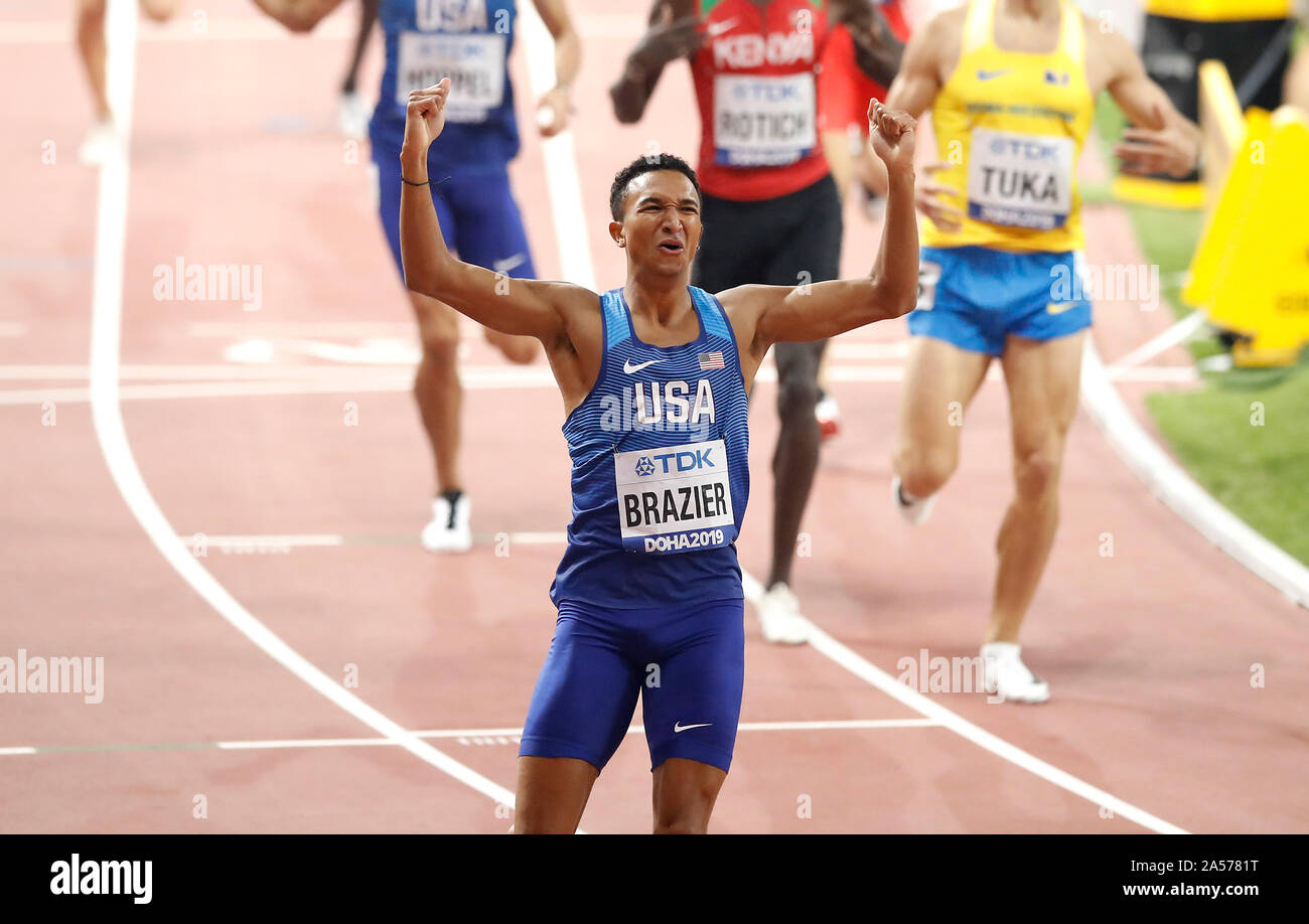 USA's Donovan Brazier celebrates gold in the Men's 800m Final Stock ...