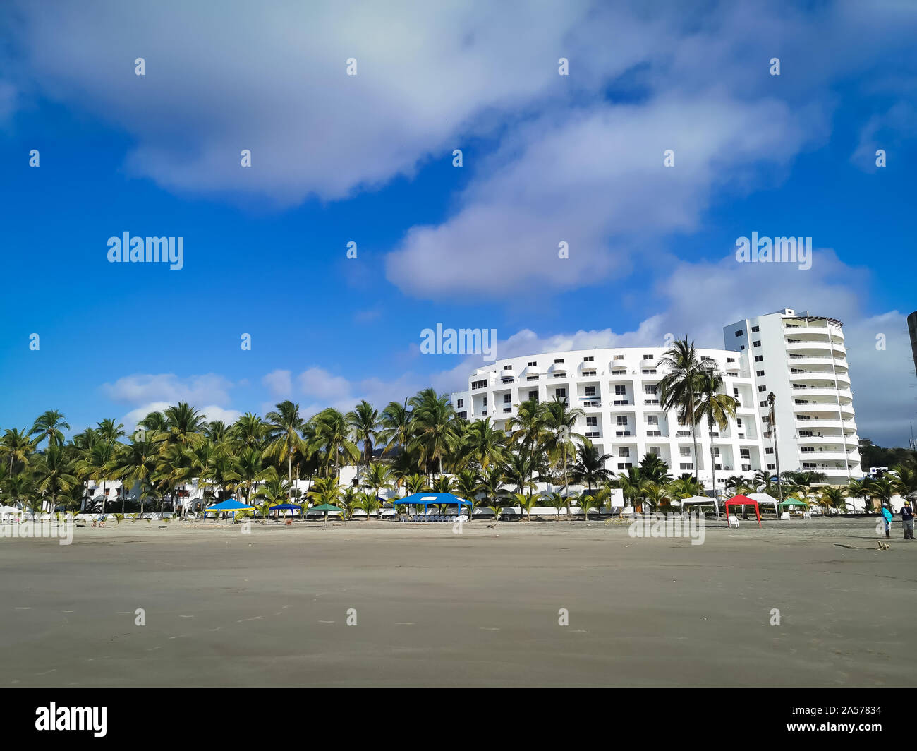 Casa Blanca, Same Ecuador beautiful resort on the beach, red tent Stock ...