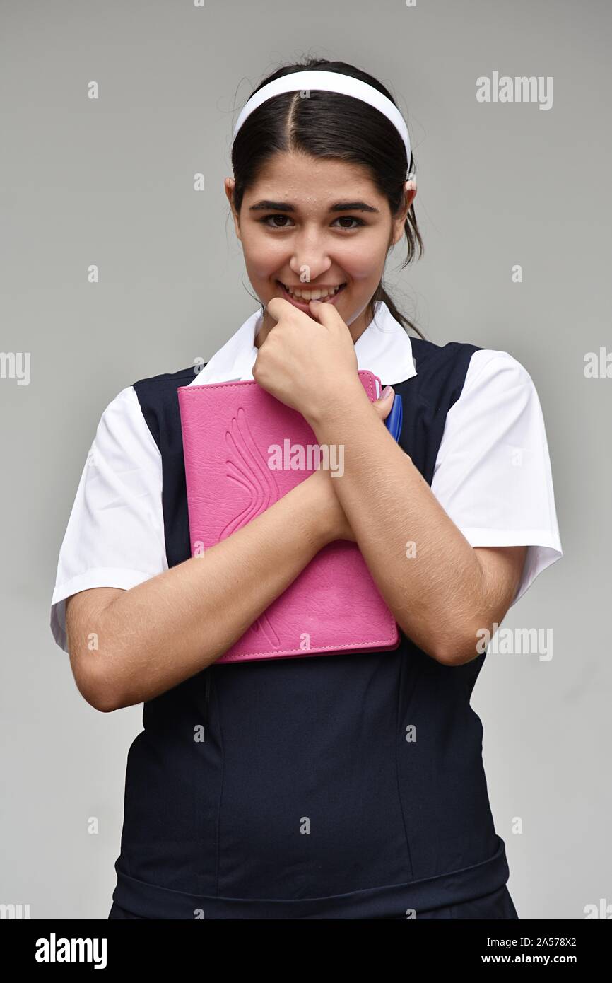 Girl Student And Shyness Stock Photo - Alamy