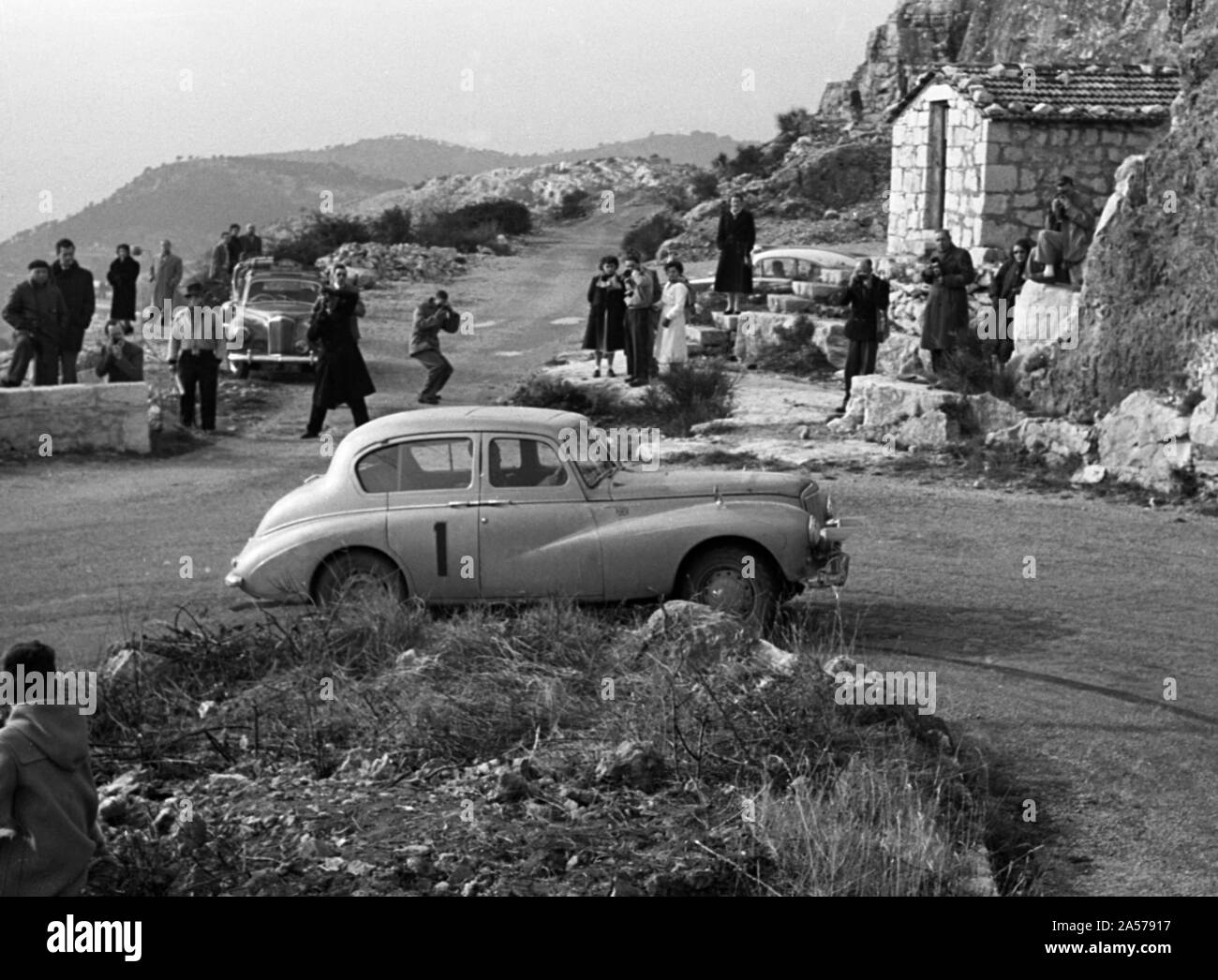 Sunbeam Talbot 90, Stirling Moss, 1954 Monte Carlo rally Stock Photo ...