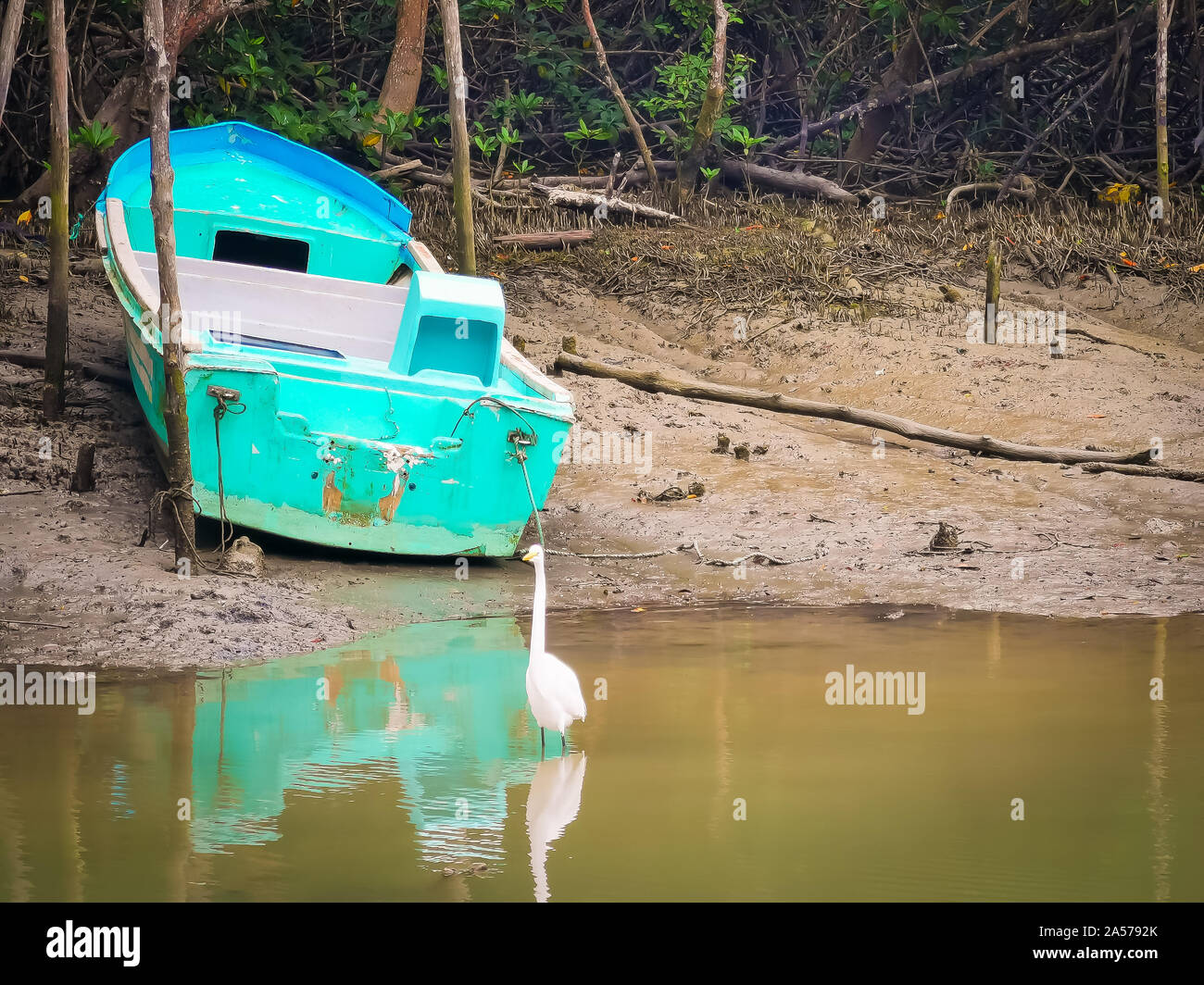 Sua, Ecuador, October 03, 2019: Fishing Boats in the river of the town ...