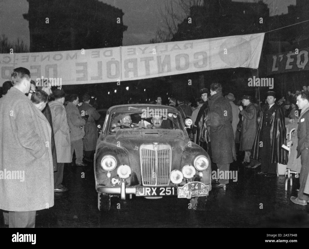 MG Magnette ZA 1956 Monte Carlo rally, Grant/Davis Stock Photo - Alamy