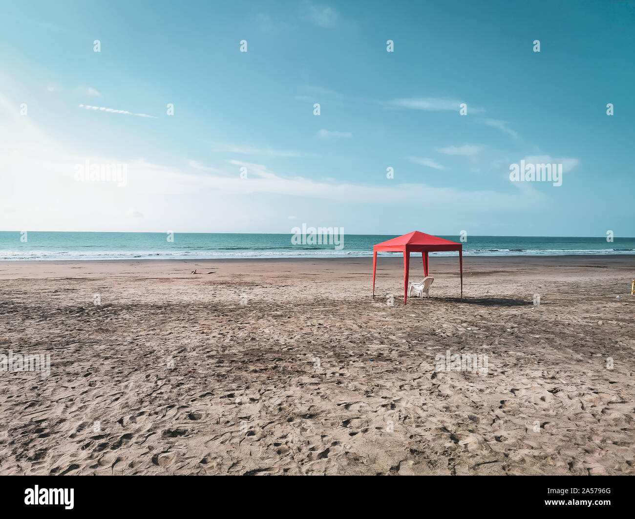 Casa Blanca, Same Ecuador beautiful resort on the beach, red tent Stock ...