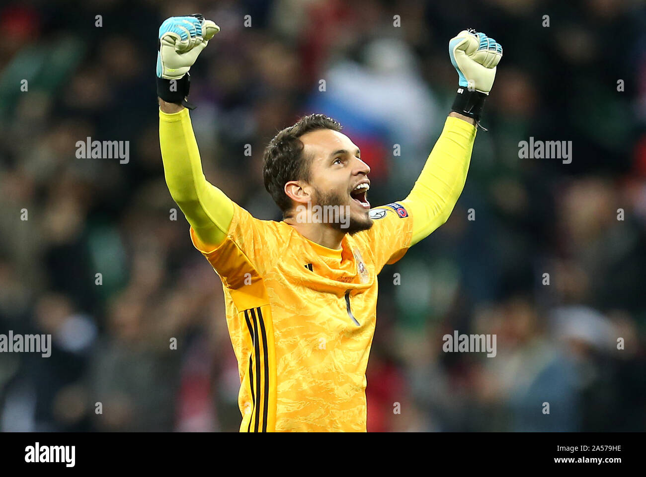Russia goalkeeper marinato guilherme celebrates hi-res stock ...