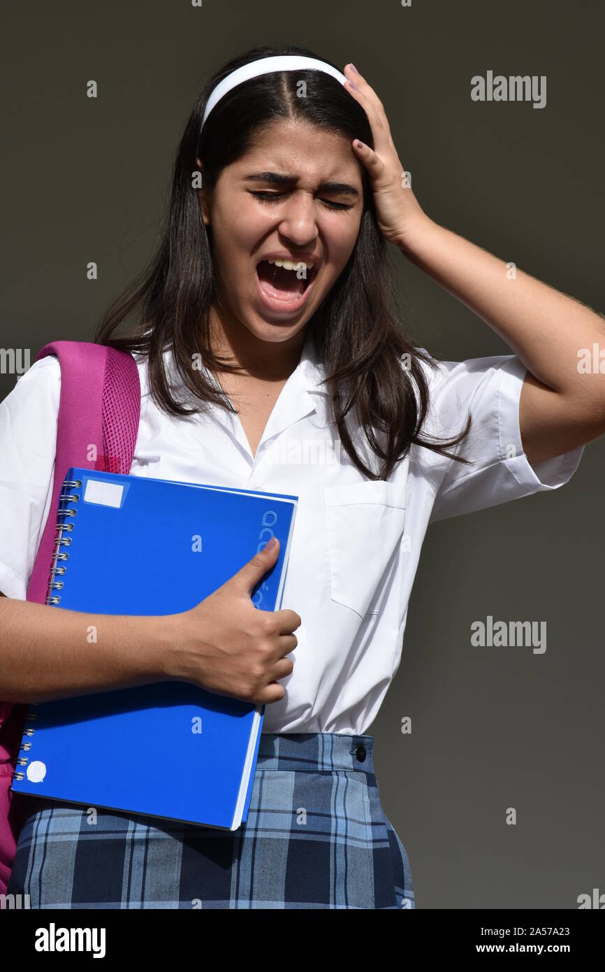 Stressed Student Teenager School Girl Stock Photo - Alamy
