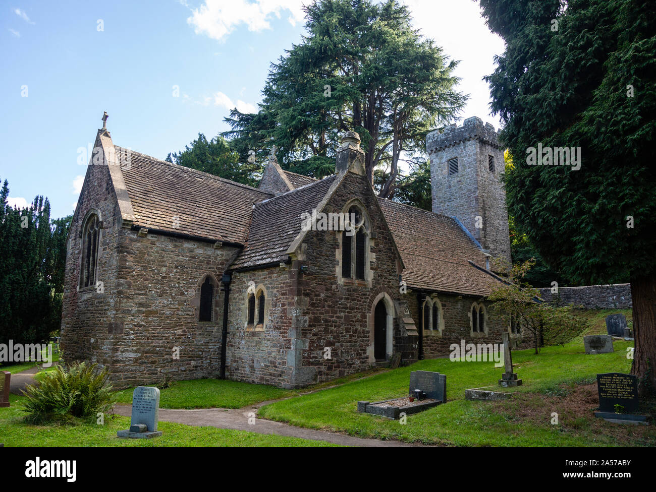 St. Madoc's church, Llanbadoc, near Usk, Monmouthshire, Wales, UK Stock ...