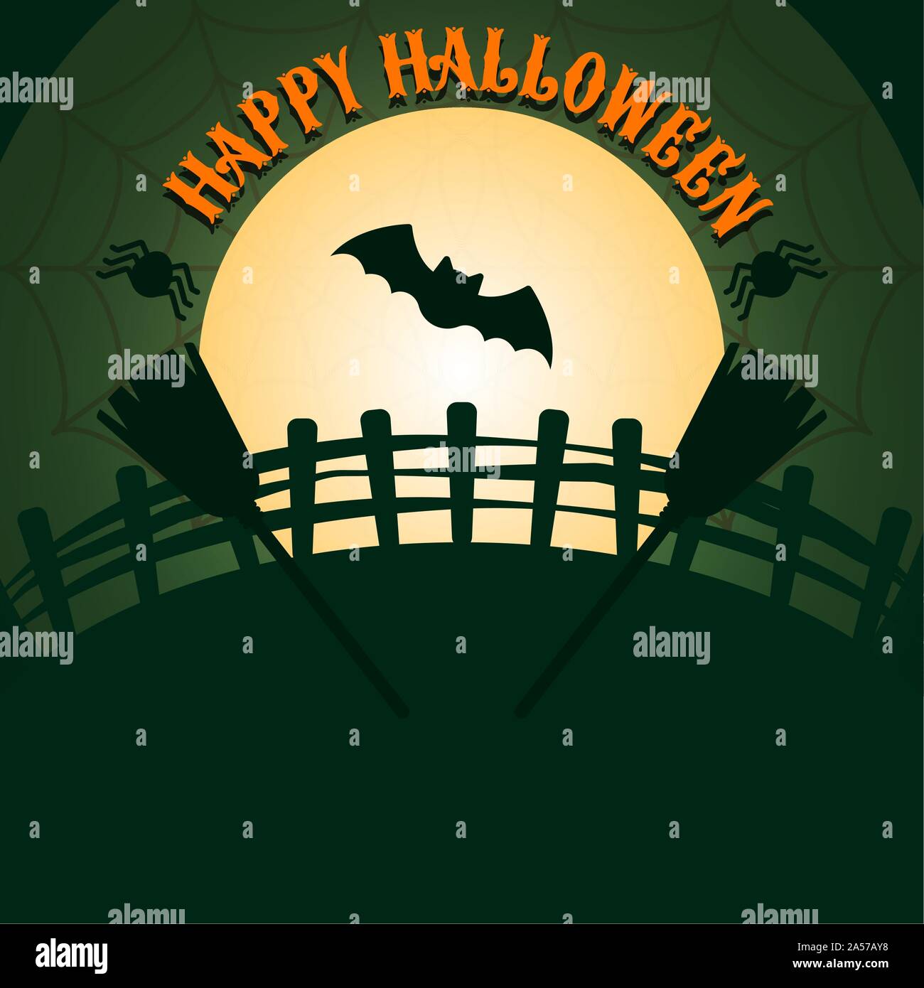 Halloween spooky background. Halloween poster - Vector illustration ...
