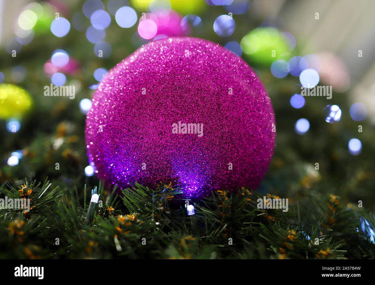 Christmas tree decorations, Christmas tree boom Stock Photo - Alamy