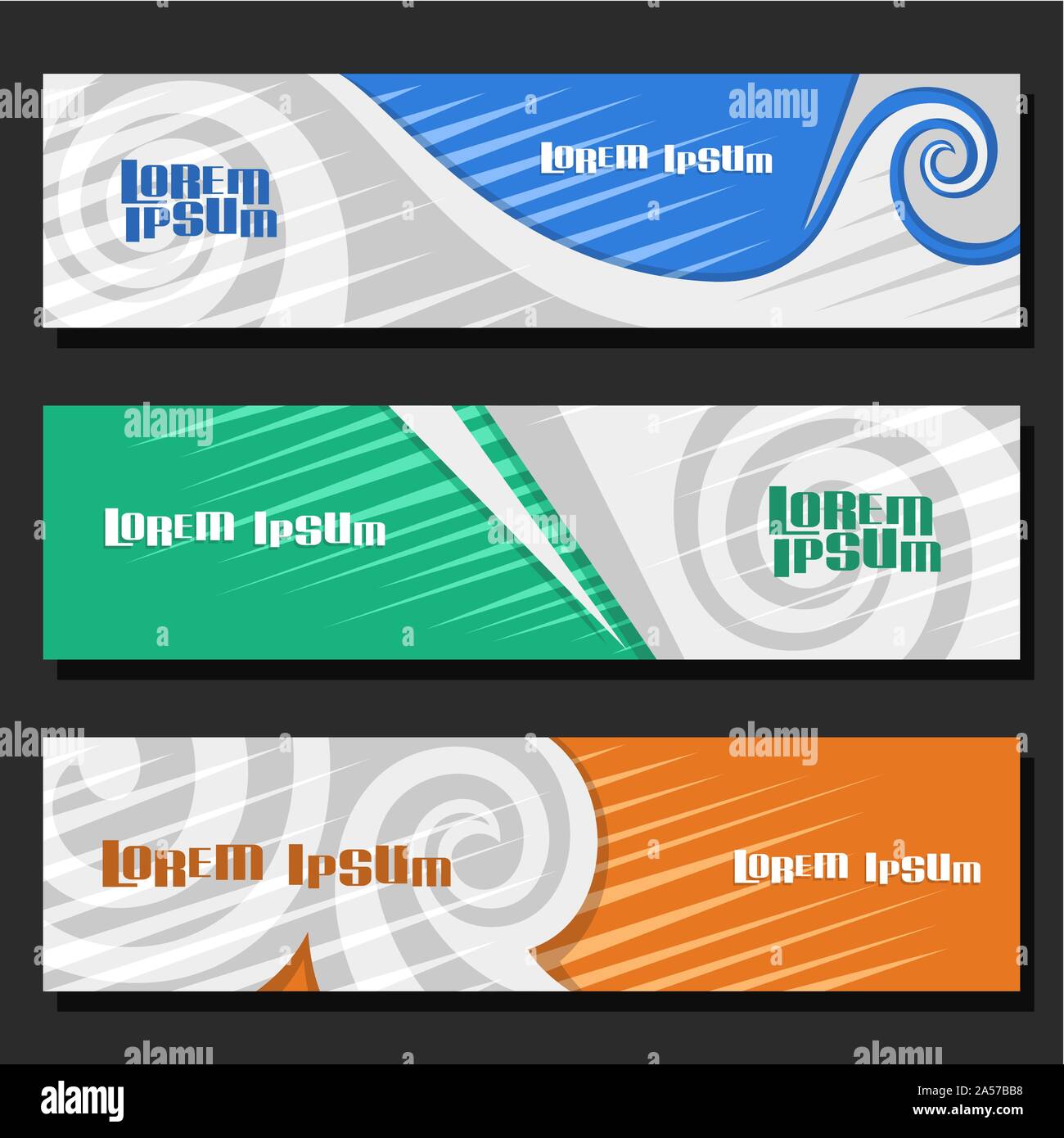 Vector set of horizontal futuristic Banners, 3 layouts for website ...