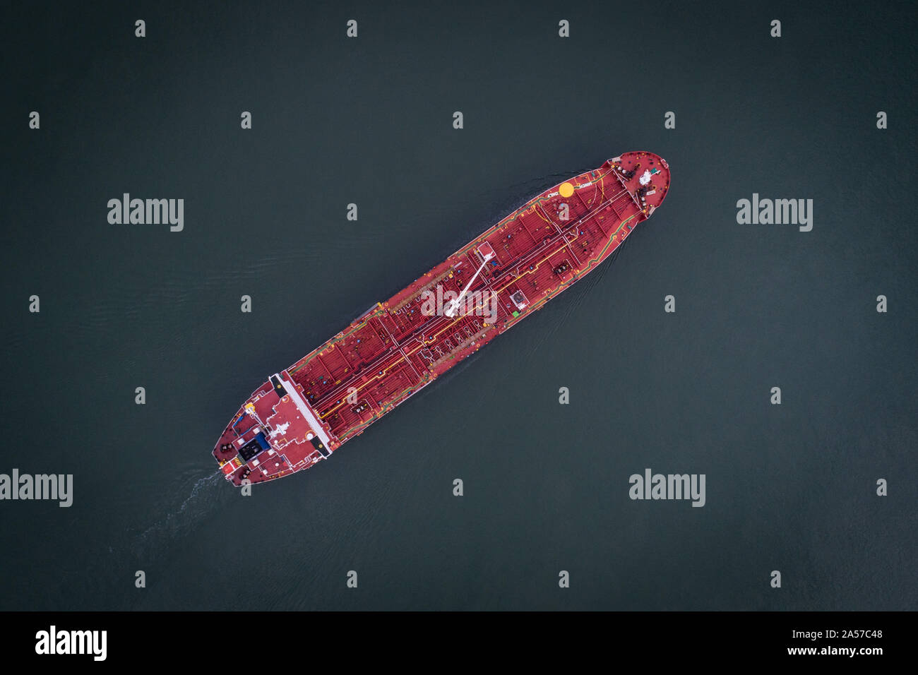 Aerial view of Oil tanker ship Stock Photo - Alamy