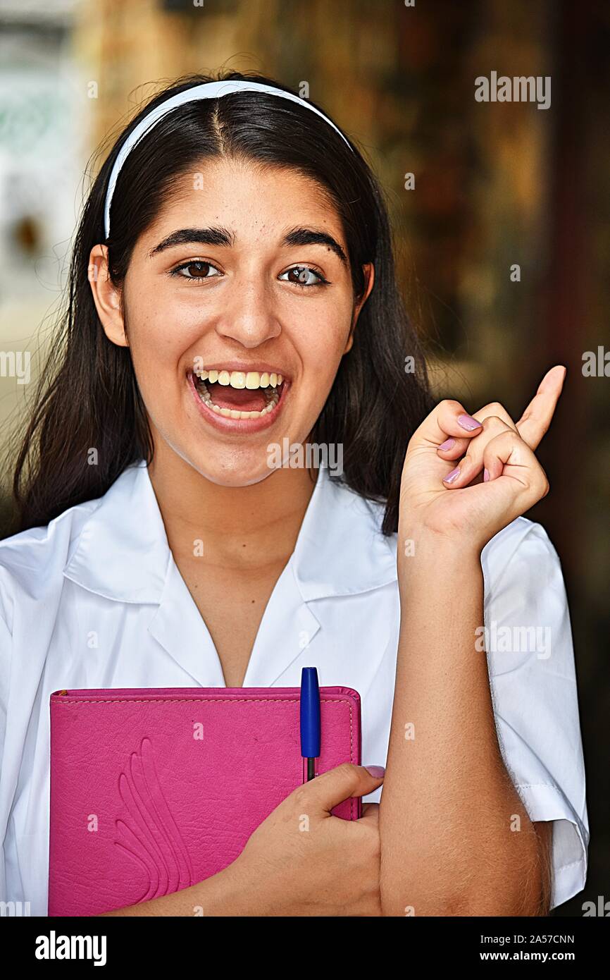 Female Student Having An Idea Stock Photo - Alamy
