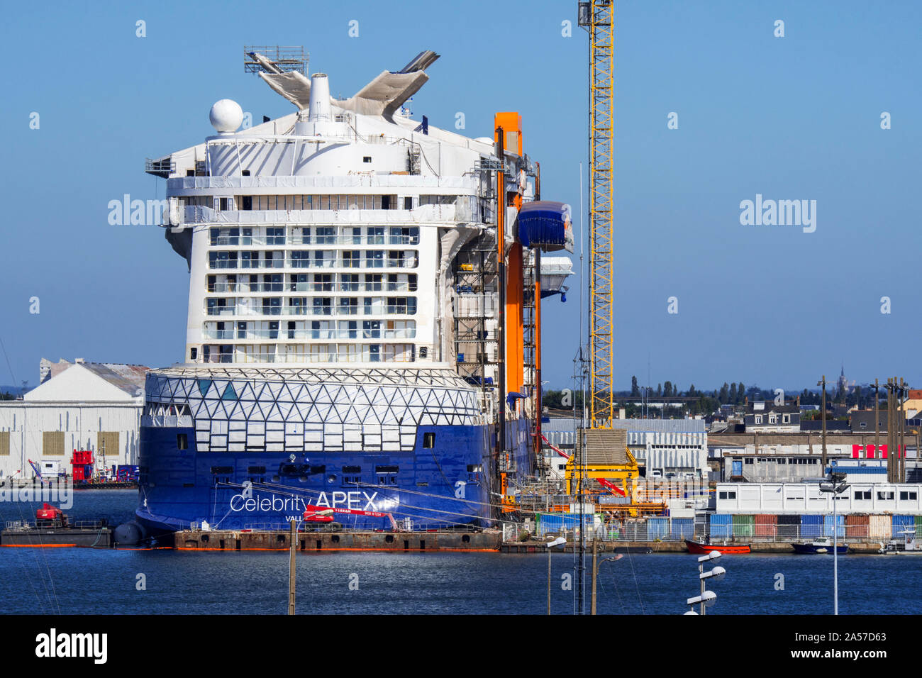 Construction of the Celebrity APEX cruise ship at the Chantiers de l ...