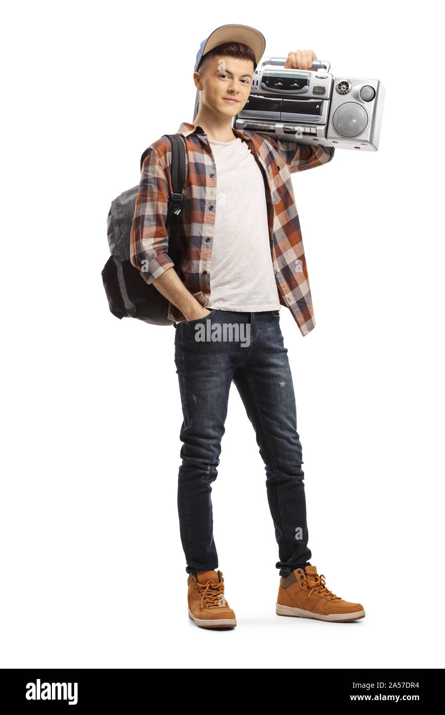 Guy holding boombox on shoulder hi-res stock photography and images - Alamy