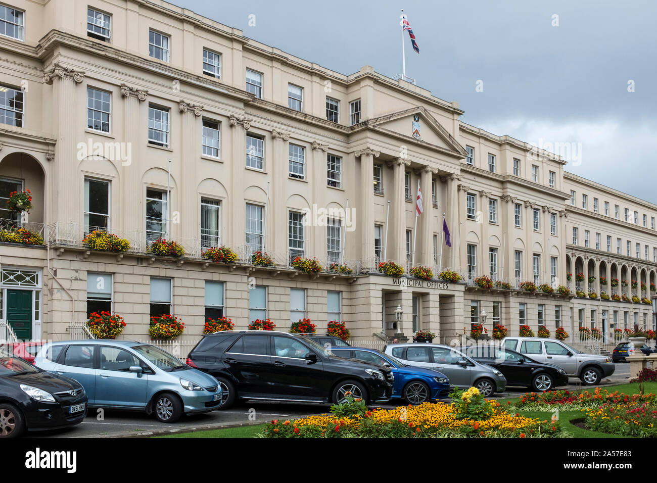 The classically designed promenade of the Municipal Offices in ...
