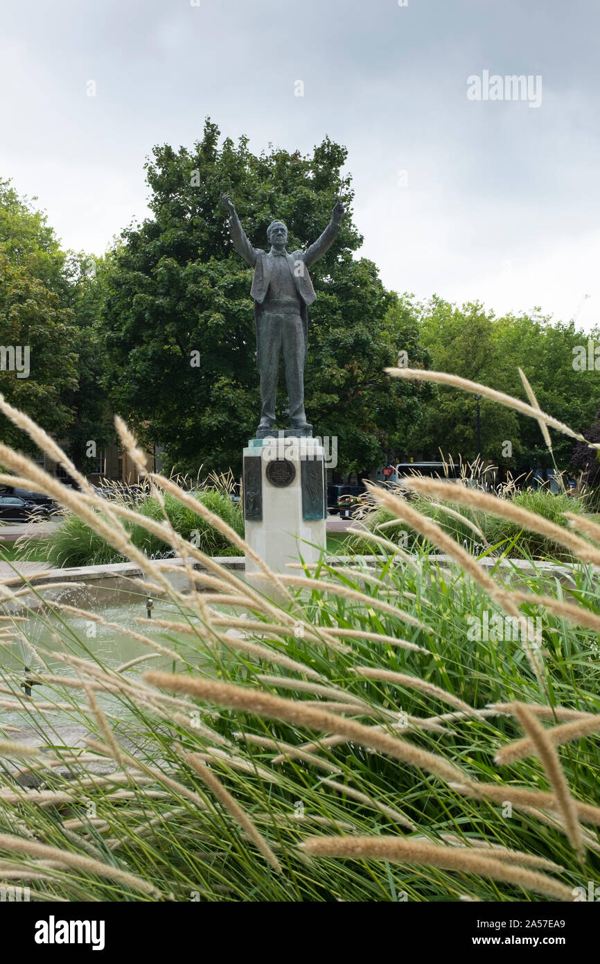 Statue of Gustav Holst in Cheltenham, who was born in the town in 1874 ...