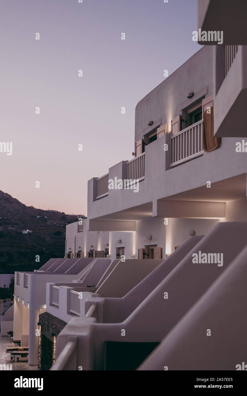 Exterior of a building in traditional Cycladic style in Mykonos, Greece ...