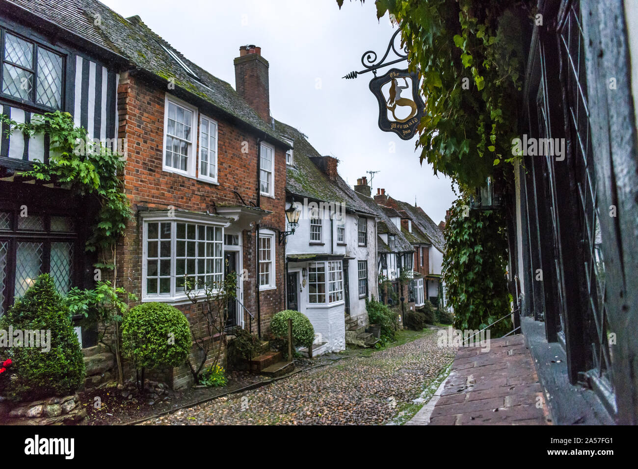 Mermaid Street in Rye, East Sussex County Stock Photo - Alamy