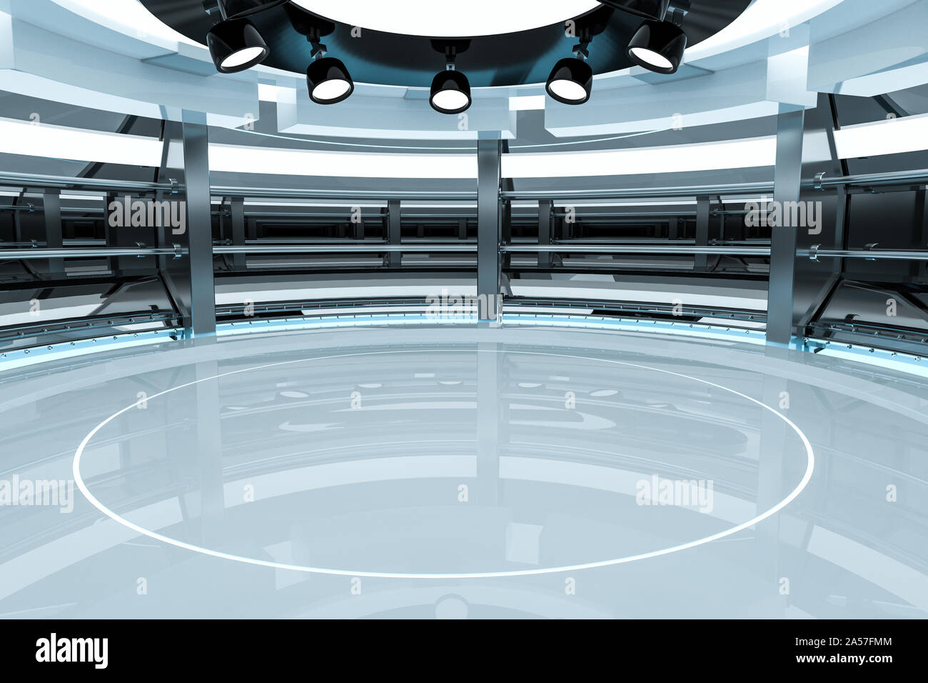 Circular technological structure building, 3d rendering Stock Photo - Alamy