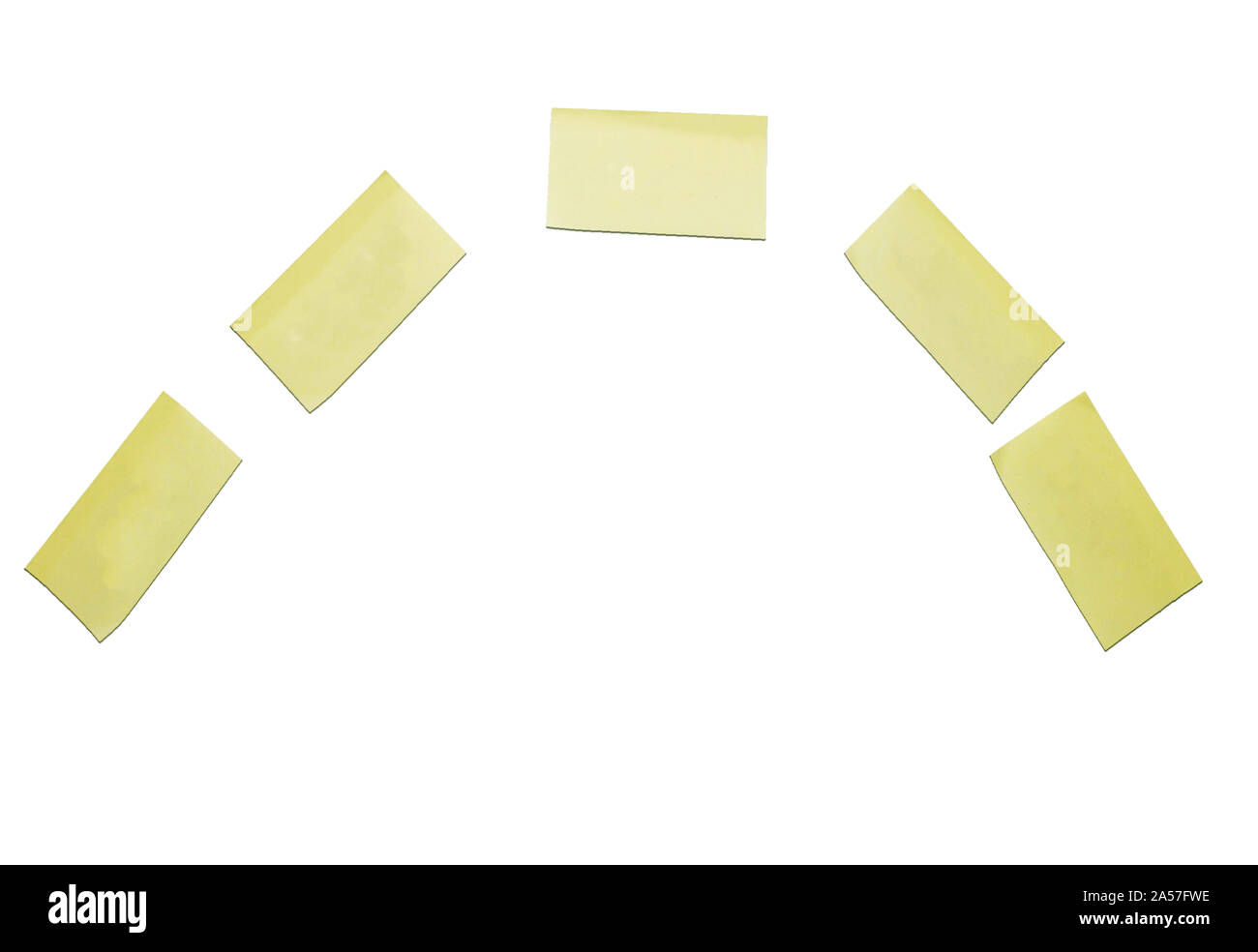 Yellow post it notes on a white background, put your own text on them ...