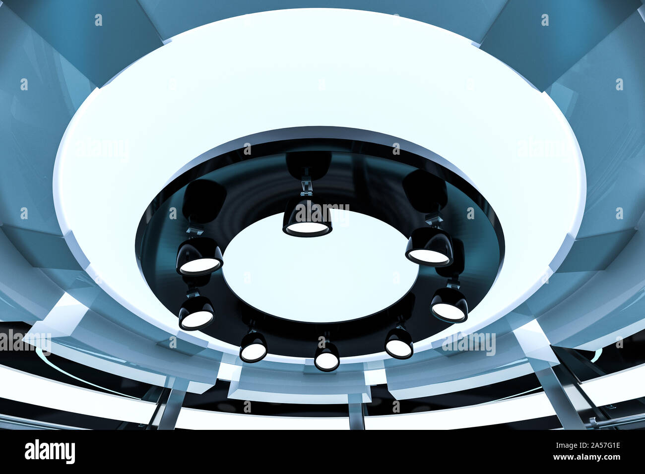 Circular technological structure building, 3d rendering Stock Photo - Alamy