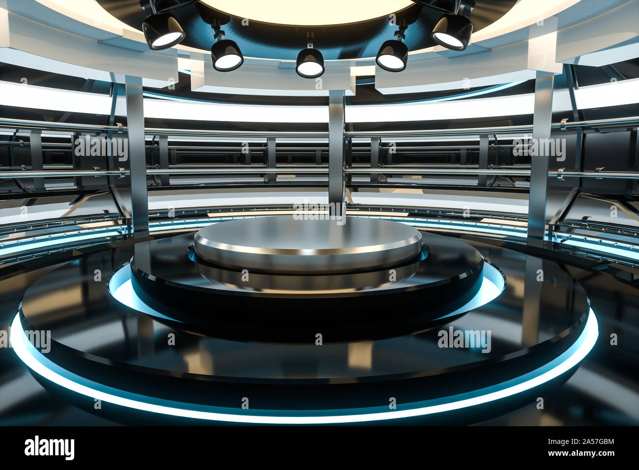 Circular technological structure building, 3d rendering Stock Photo - Alamy