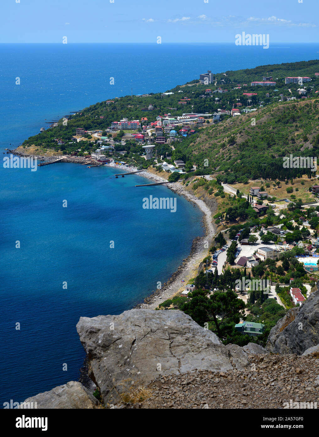 View of the Simeiz village from Koshka Mount in Crimea Stock Photo - Alamy