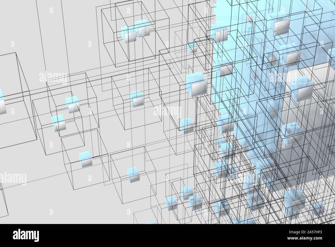 Technology background make up with cubes and lines, 3d rendering ...