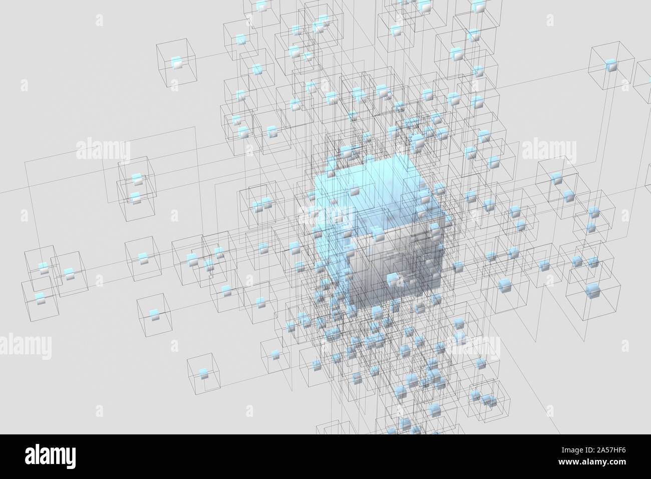 Technology background make up with cubes and lines, 3d rendering ...