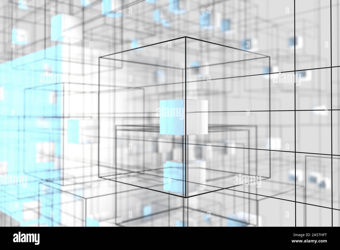 Technology background make up with cubes and lines, 3d rendering ...
