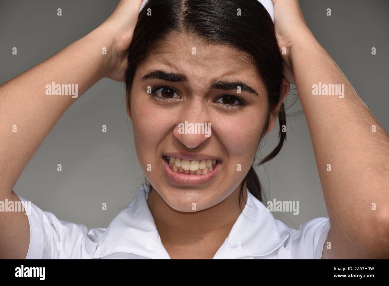 Stressed Teenage Female Stock Photo - Alamy