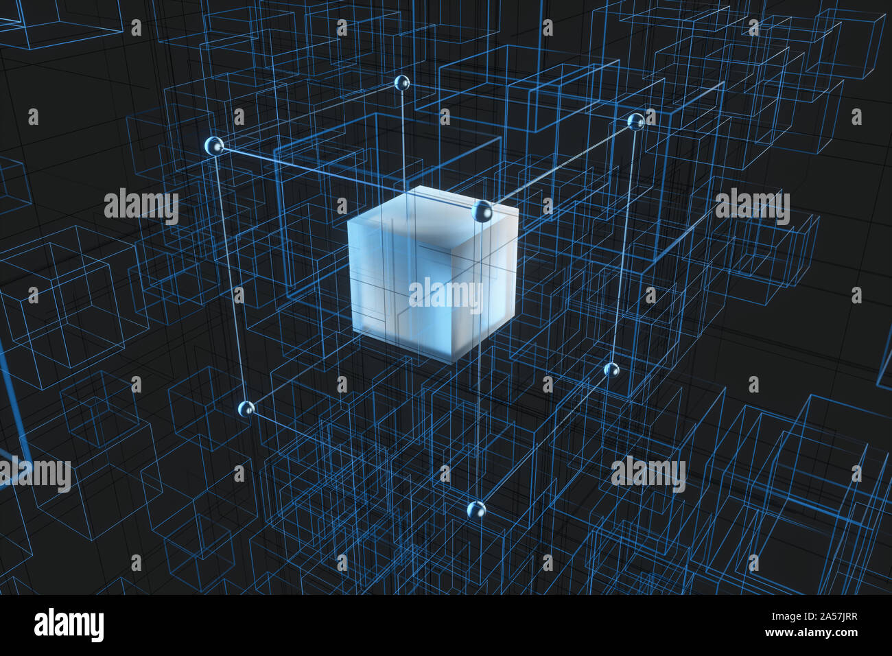 Technology background make up with cubes and lines, 3d rendering ...