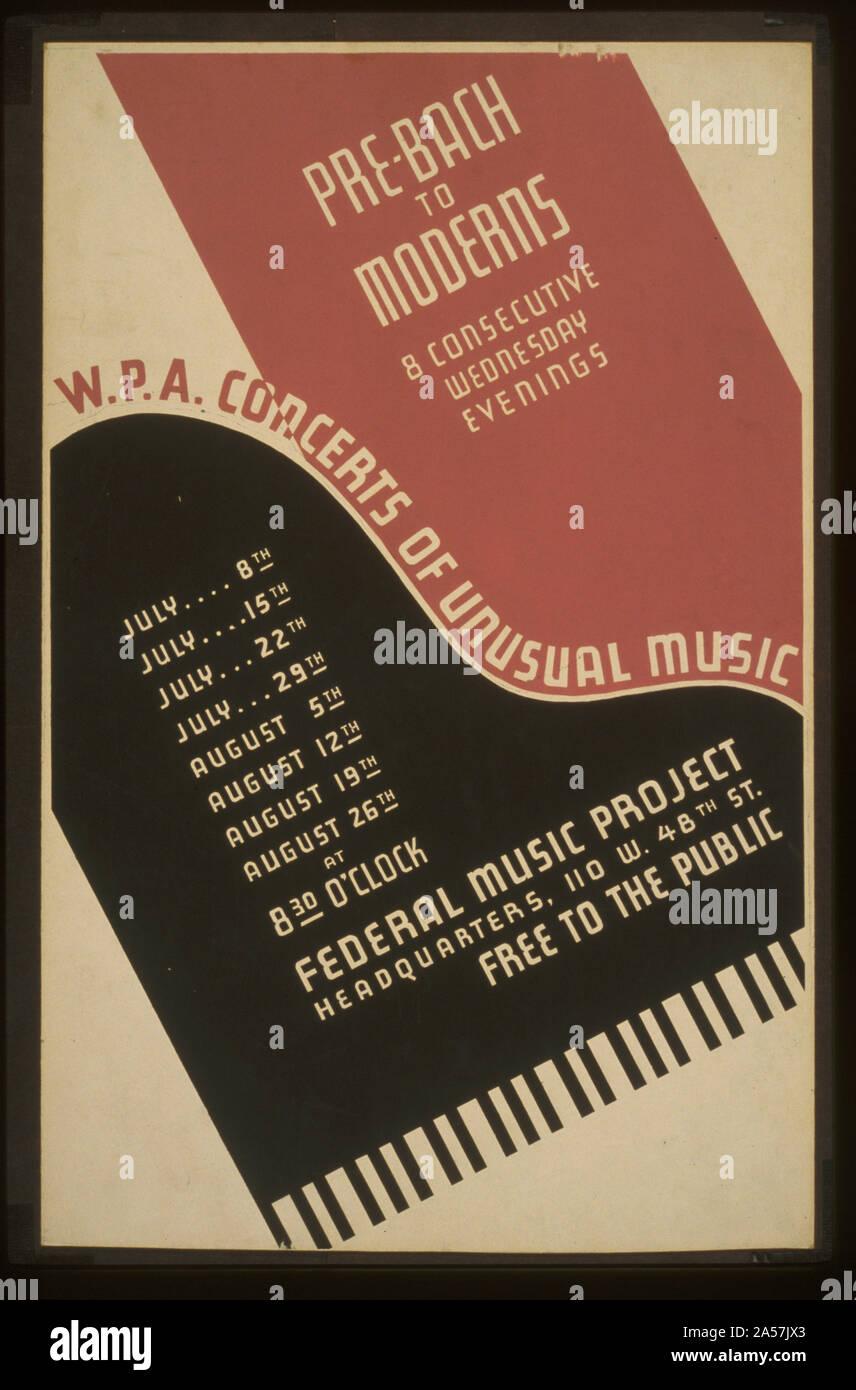 W.P.A. concerts of unusual music Abstract: Poster for Federal Music ...