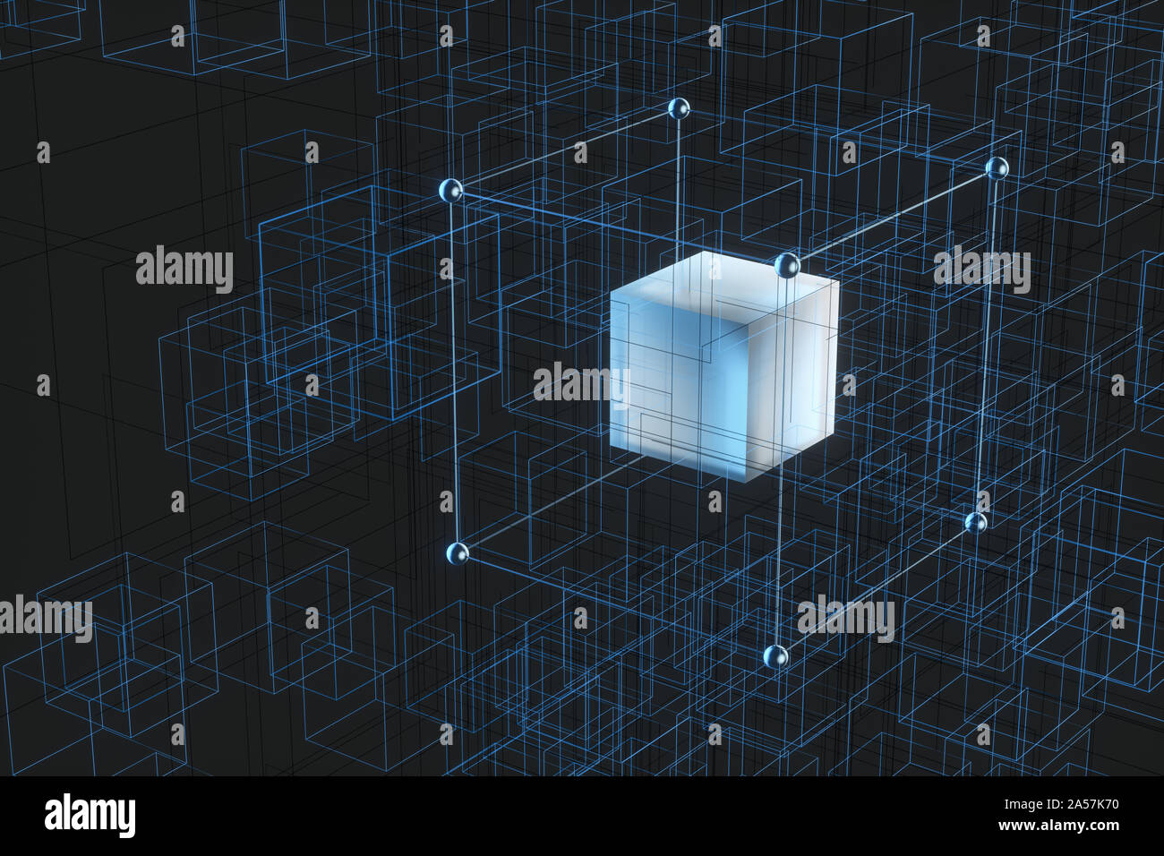 Technology background make up with cubes and lines, 3d rendering ...