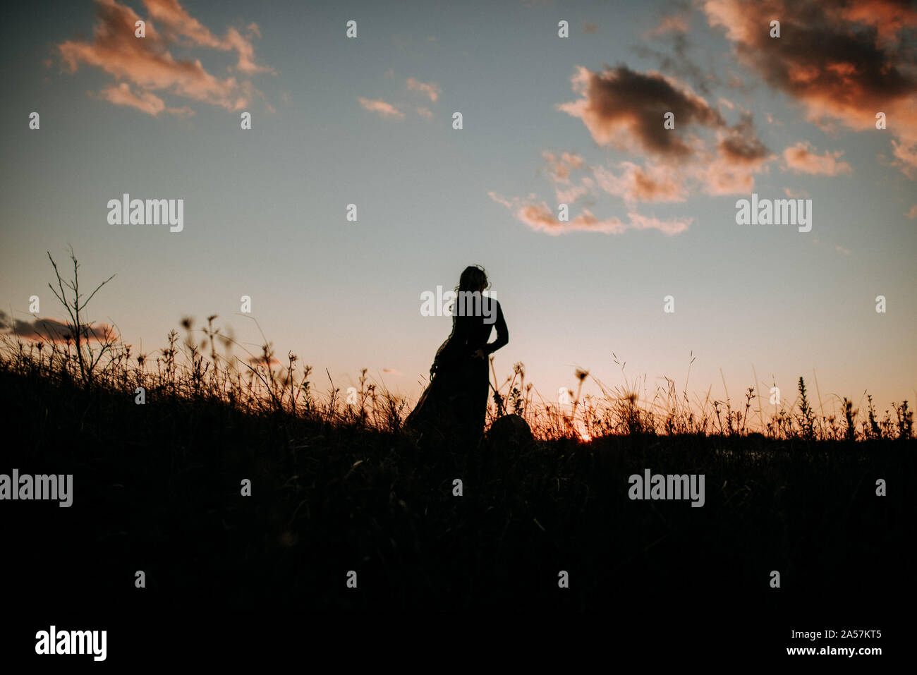 Woman in blue evening hi-res stock photography and images - Alamy