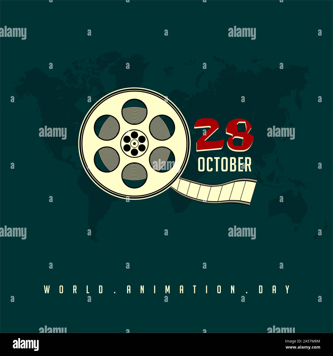 World Animation Day with movie roll vector design Stock Photo - Alamy