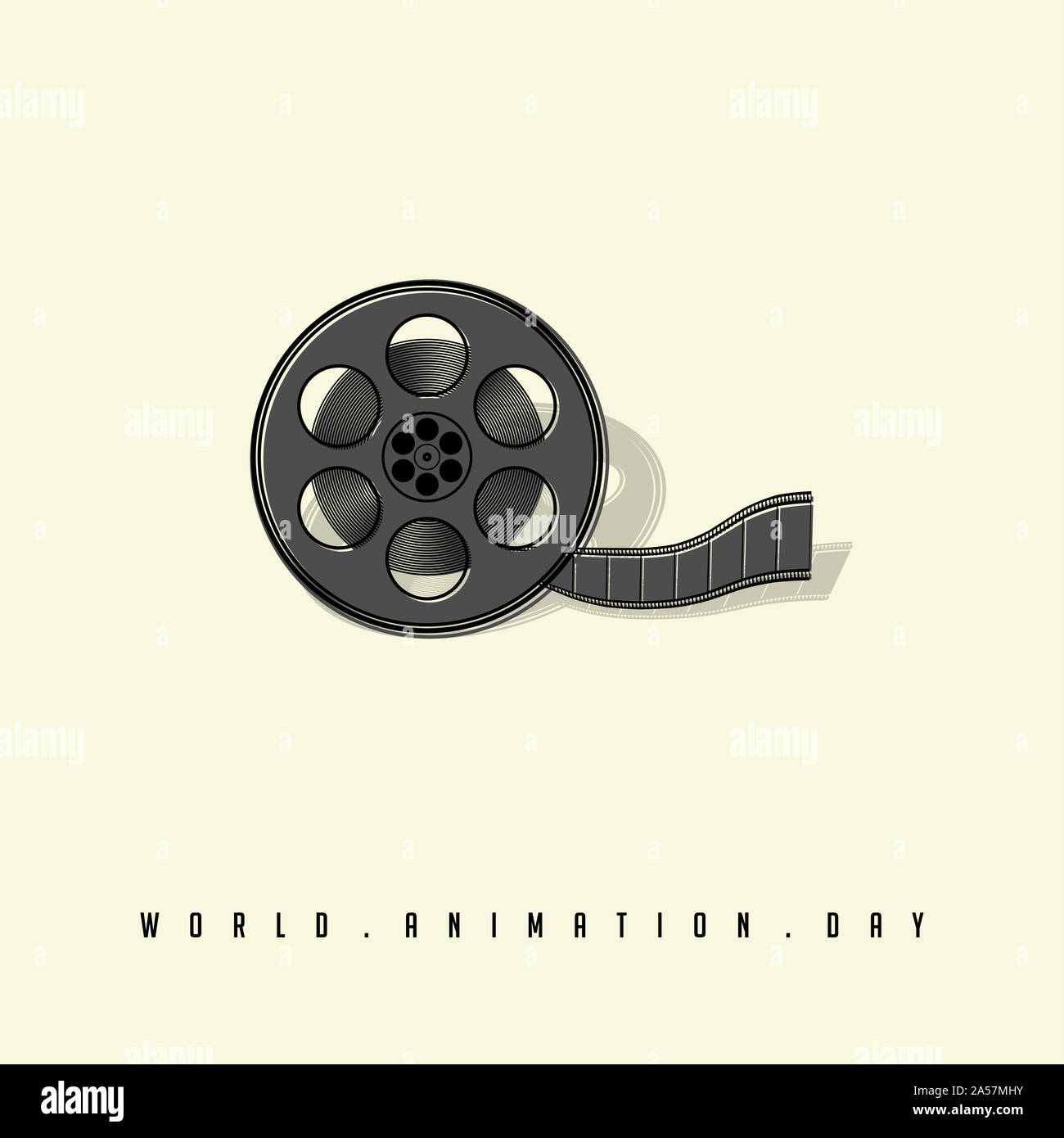 World Animation Day, movie roll vector design Stock Photo - Alamy
