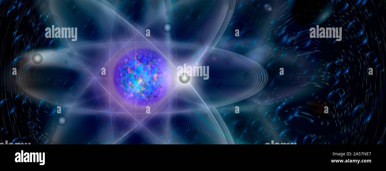 Illustrative representation of atom Stock Photo - Alamy