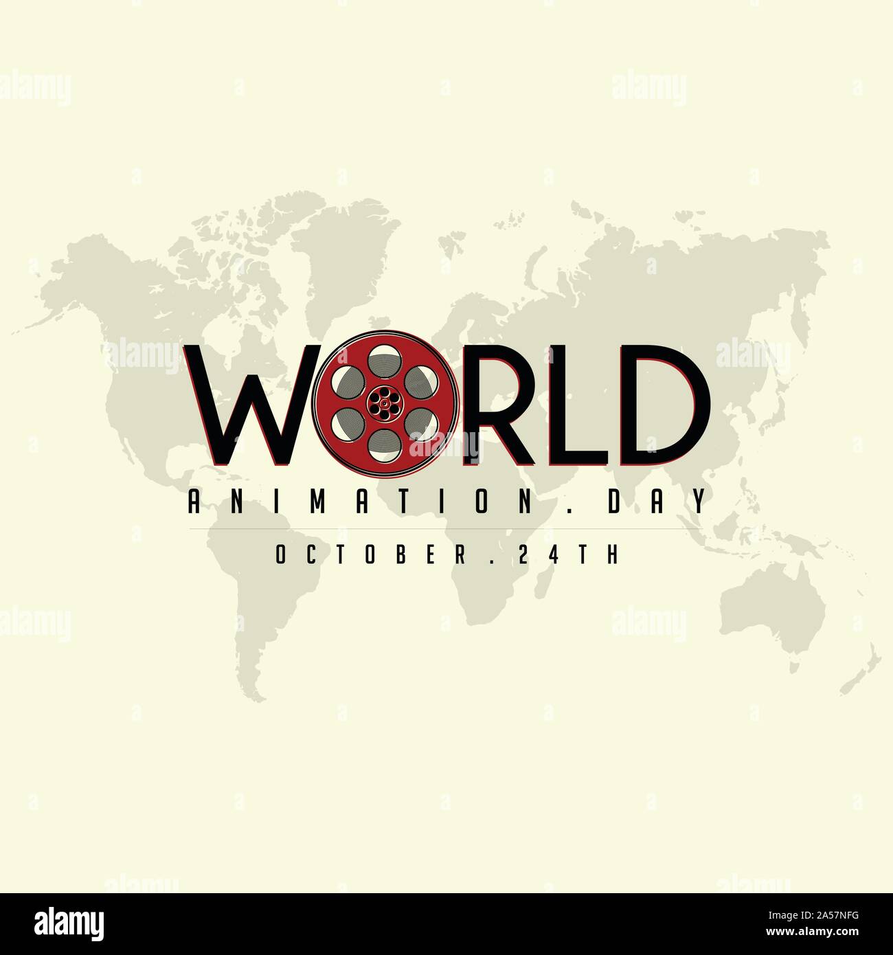 Typography for World Animation Day with movie roll Stock Vector Image ...
