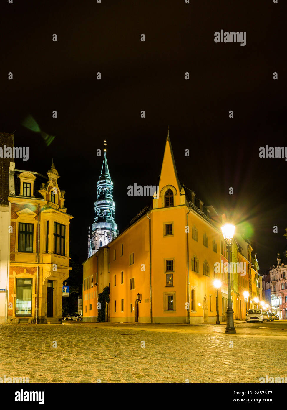 Zwickau City at night Stock Photo - Alamy