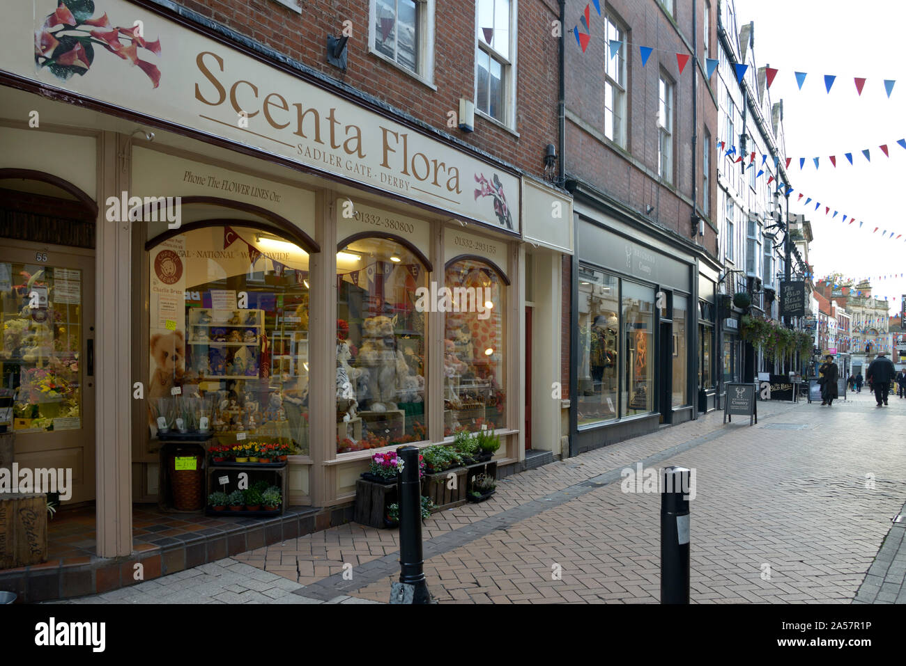 View along Sadler Gate, Derby Stock Photo - Alamy