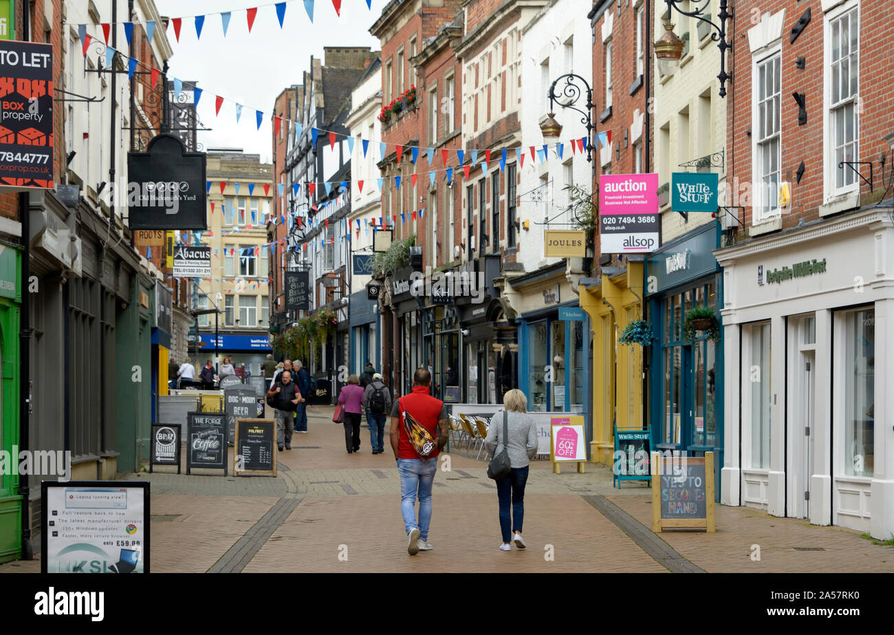 View along Sadler Gate, Derby Stock Photo - Alamy