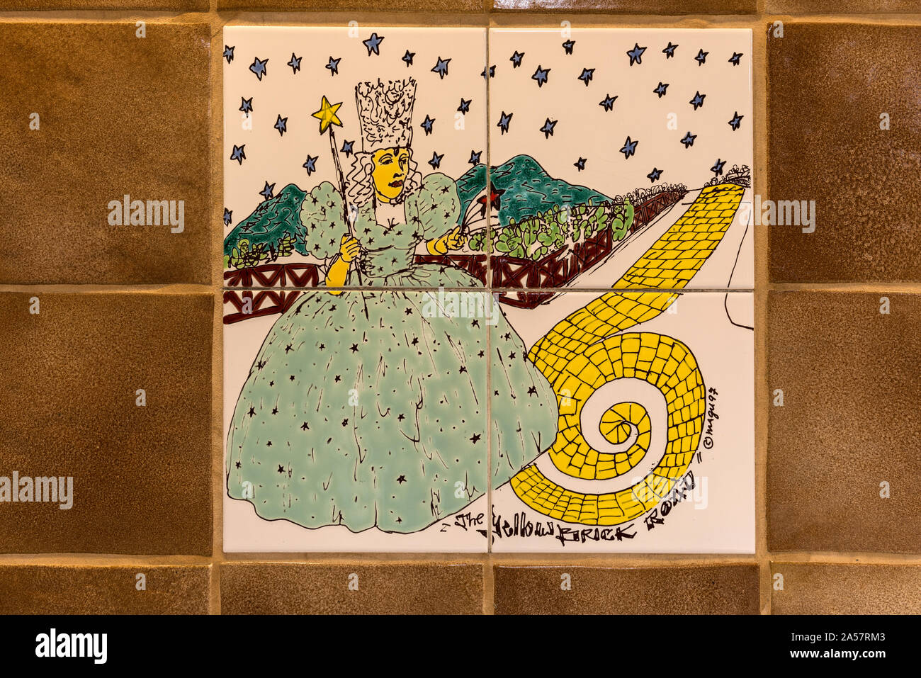 Wall art by Gilbert Magu Lujan inside the Hollywood/Vine Metro subway ...