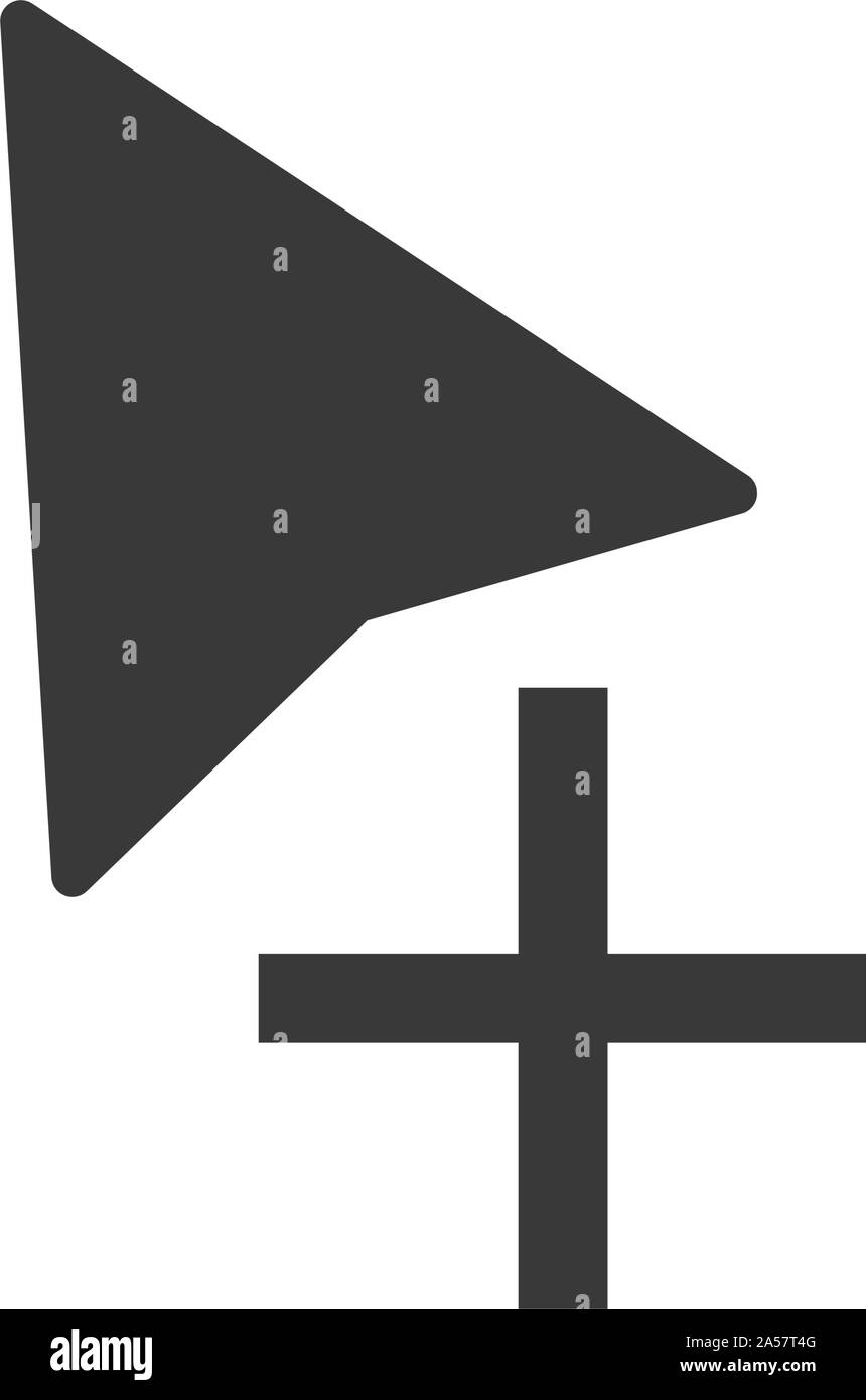 Computer mouse cursor symbol with an add or copy icon in vector Stock ...