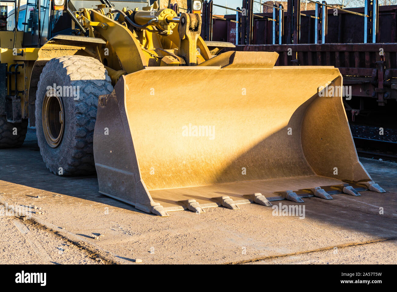 Bulldozer on a building site Stock Photo - Alamy
