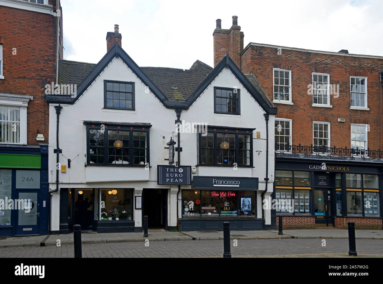 Early building in Iron Gate, Derby Stock Photo - Alamy