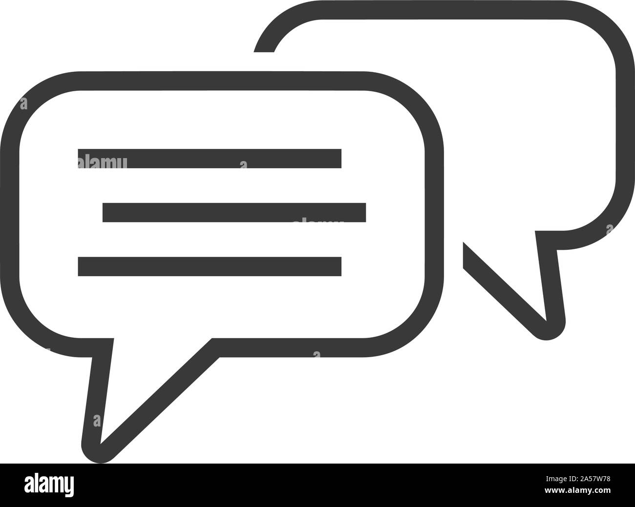 Messaging icon with speech bubbles in simple vector style Stock Vector ...