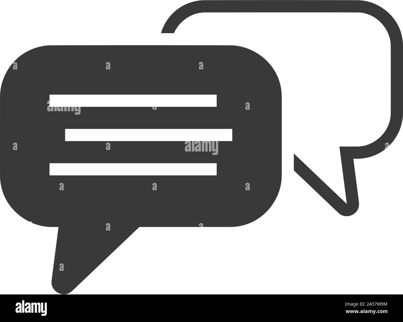 Messaging icon with speech bubbles in simple vector style Stock Vector ...