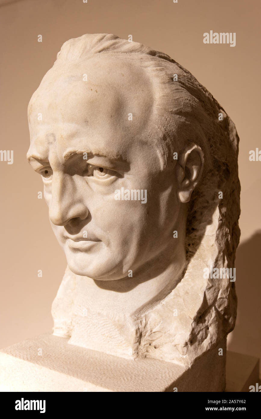 Portrait of composer Fikret Amirov, a sculpture by Calal Qaryagdi, 1960 ...