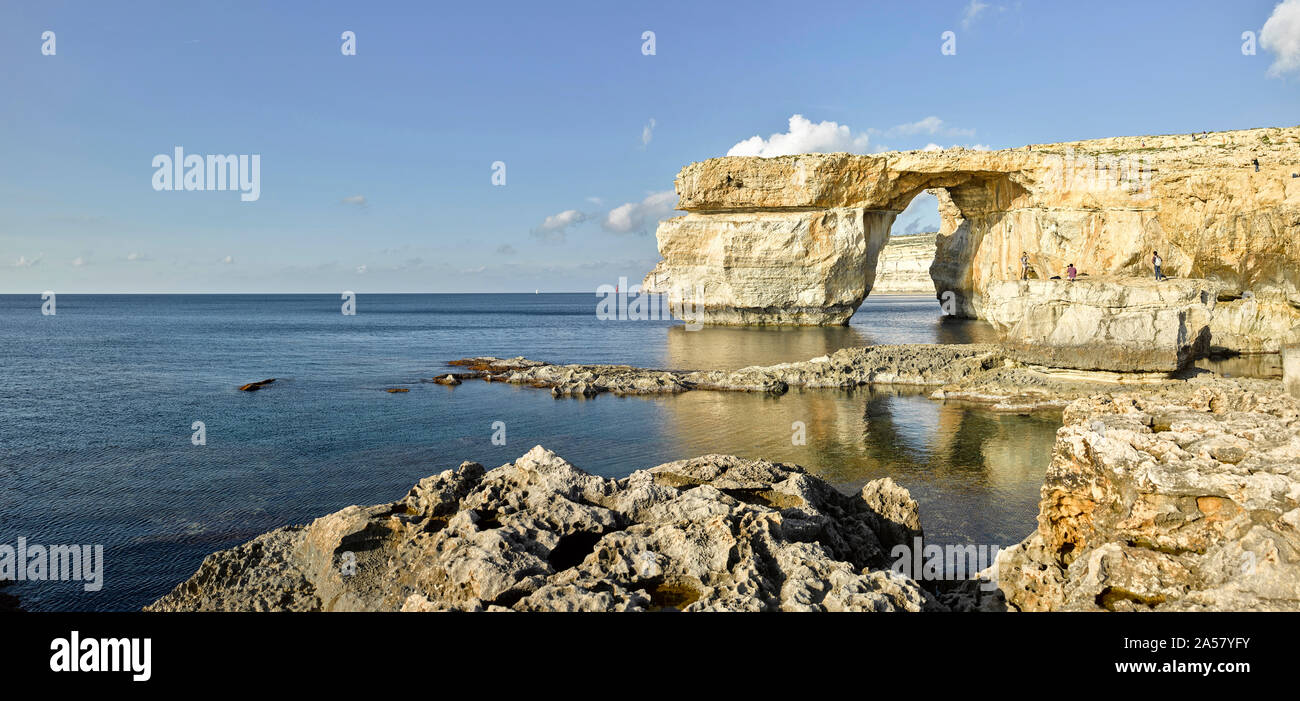 Natural limestone rock formations, Azure Window, Dwejra Bay, Gozo ...