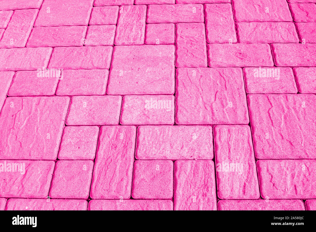 Geometric horizontal bright pink background with artificial stone ...